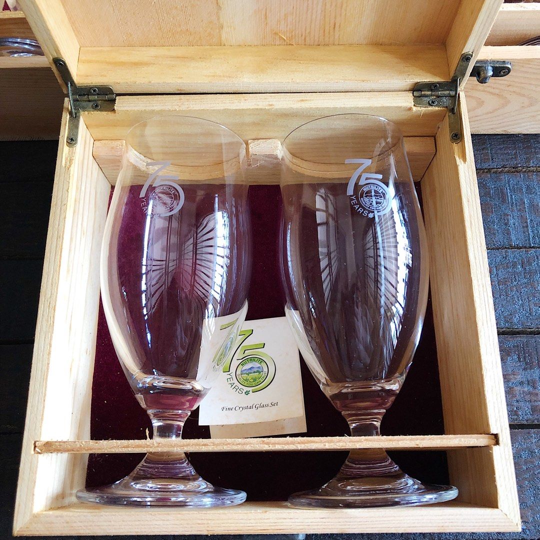 Amway Nutrilite 75 anniversary Fine Crystal Glass set of 3, Furniture ...