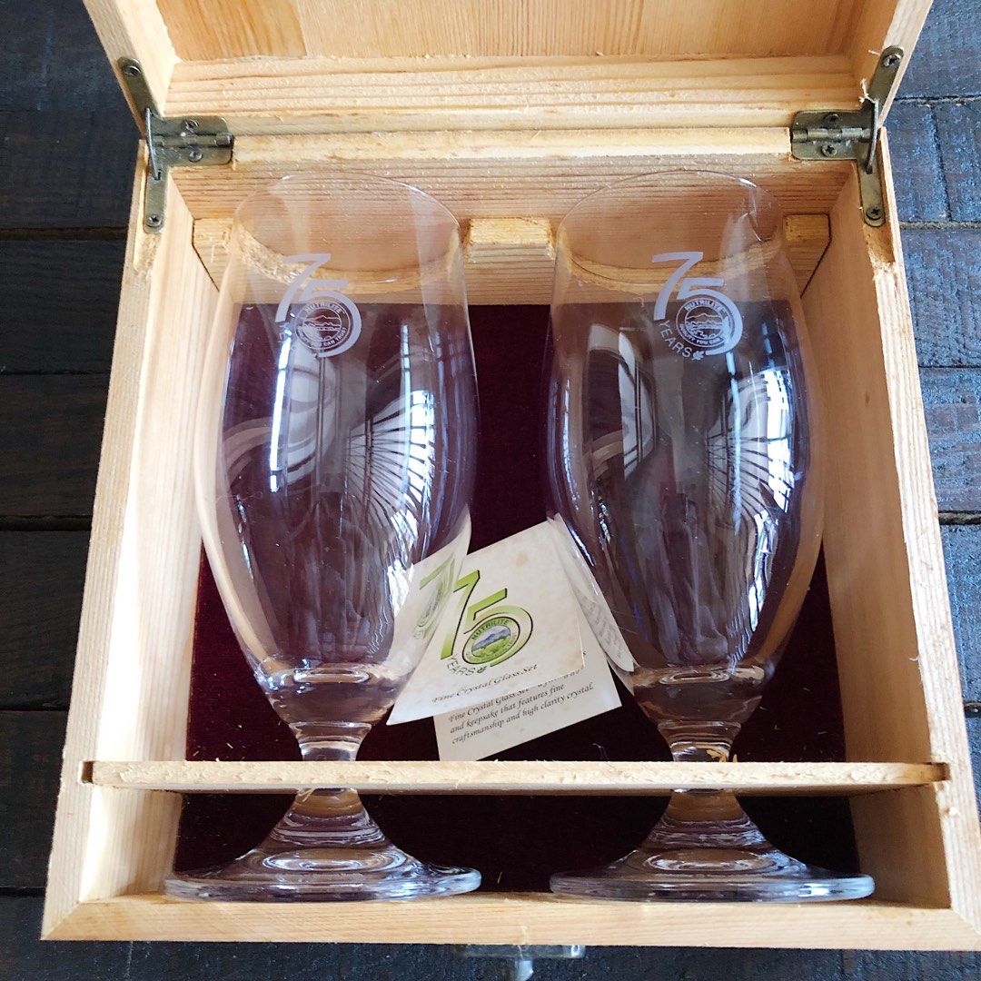 Amway Nutrilite 75 anniversary Fine Crystal Glass set of 3, Furniture ...