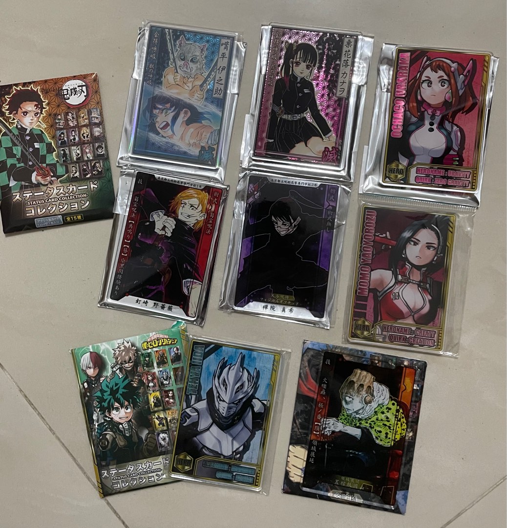 Assorted Status Card BNHA, JJK, KNY, Hobbies & Toys, Books & Magazines ...