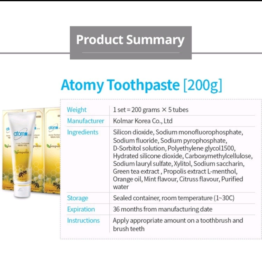Atomy Propolis Toothpaste 1 Set, Beauty & Personal Care, Oral Care on ...