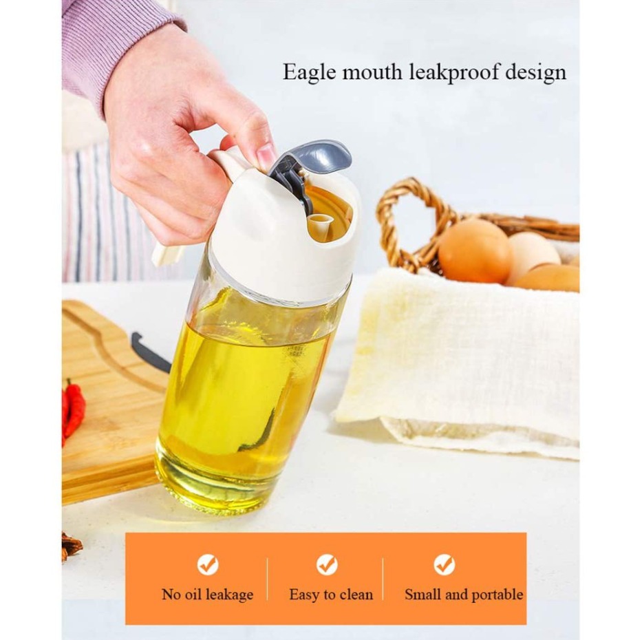 Auto Oil Dispenser Jug Automatic Cap Kitchen Glass Bottle Container 300 ...