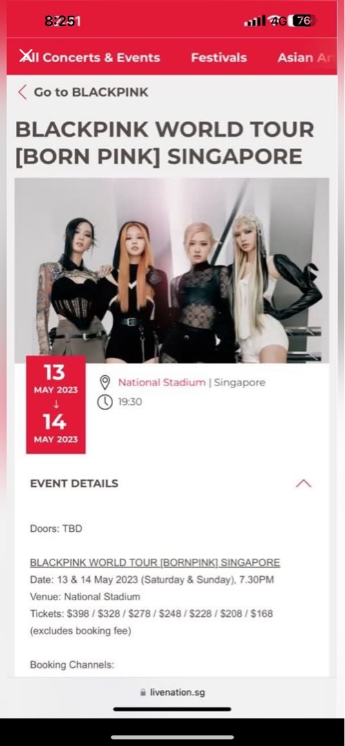 BlackPink born pink concert tickets, Tickets & Vouchers, Event Tickets ...