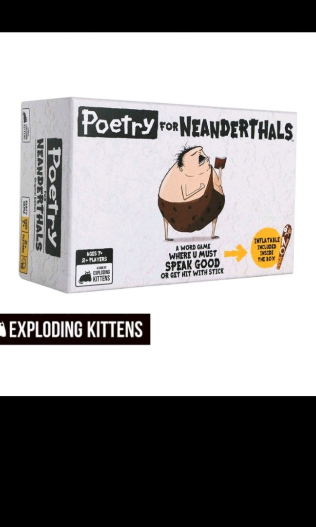 [BNIB] Exploding Kittens POETRY01EN Poetry for Neanderthals Card Game ...