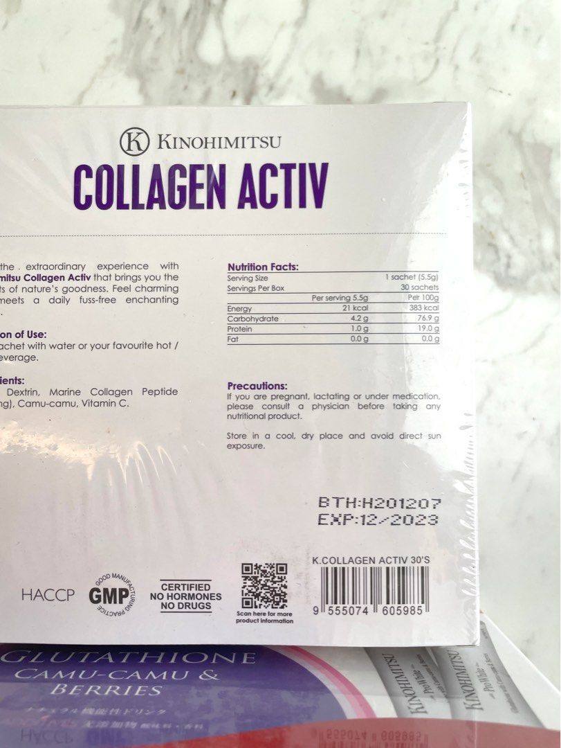 BNIB Kinohimitsu Collagen Activ & Prowhite, Health & Nutrition, Health Supplements, Vitamins ...