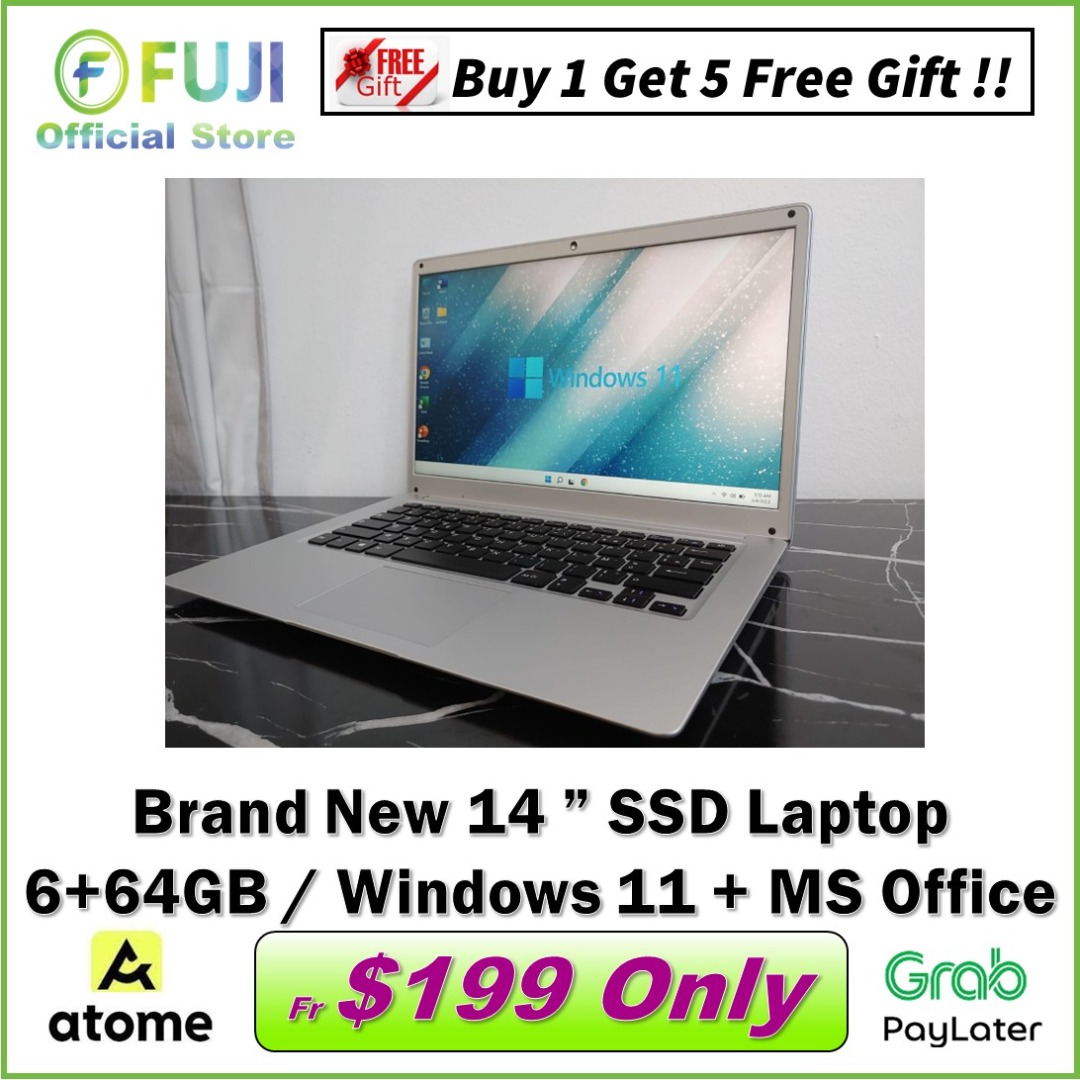 Brand New Slim 14 Inch SSD Laptop - 6GB RAM + 64GB + Free MS Office ...