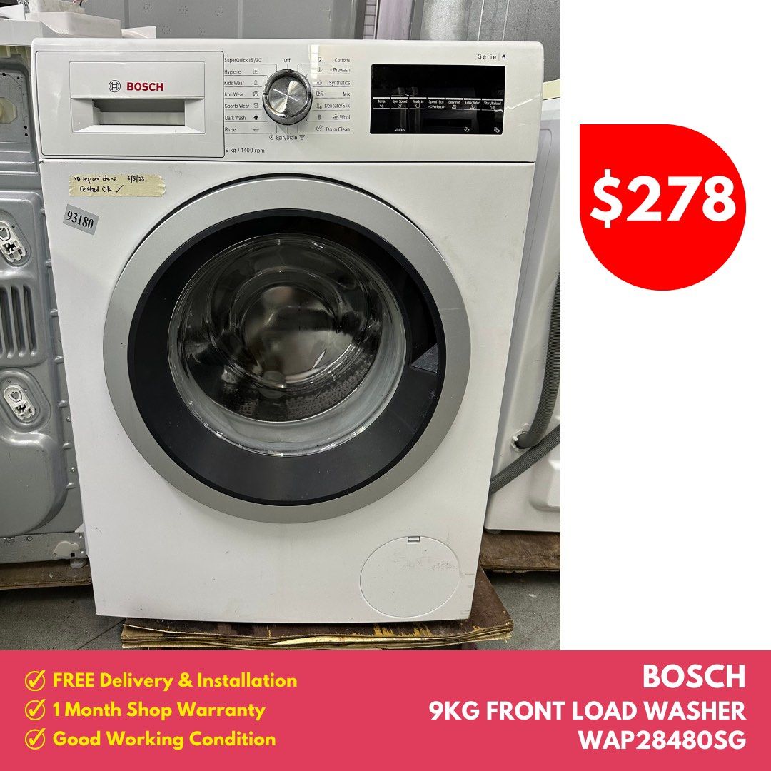 BUY NOW! Bosch 9kg Front Load Washer WAP28480SG (93180), TV & Home ...