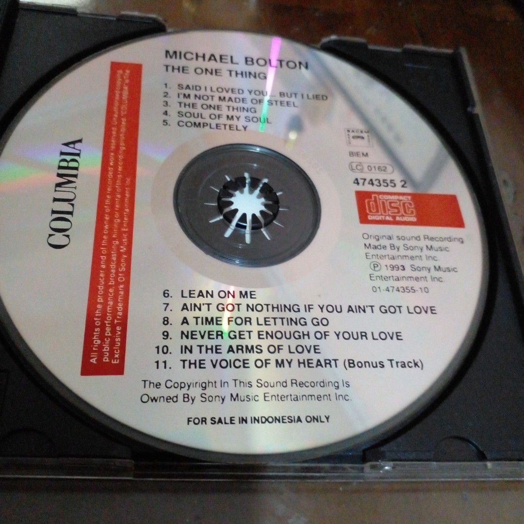 Cd music michael bolton album the one thing, Musik & Media, CD, DVD & Lainnya di Carousell
