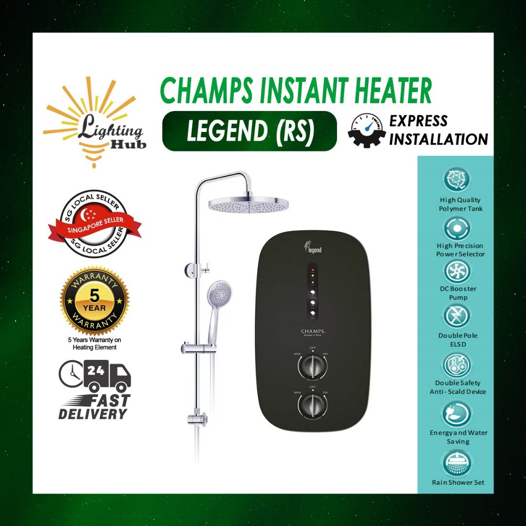 CHAMPS Instant Water Heater / Champ Legend / High Quality Polymer Tank ...