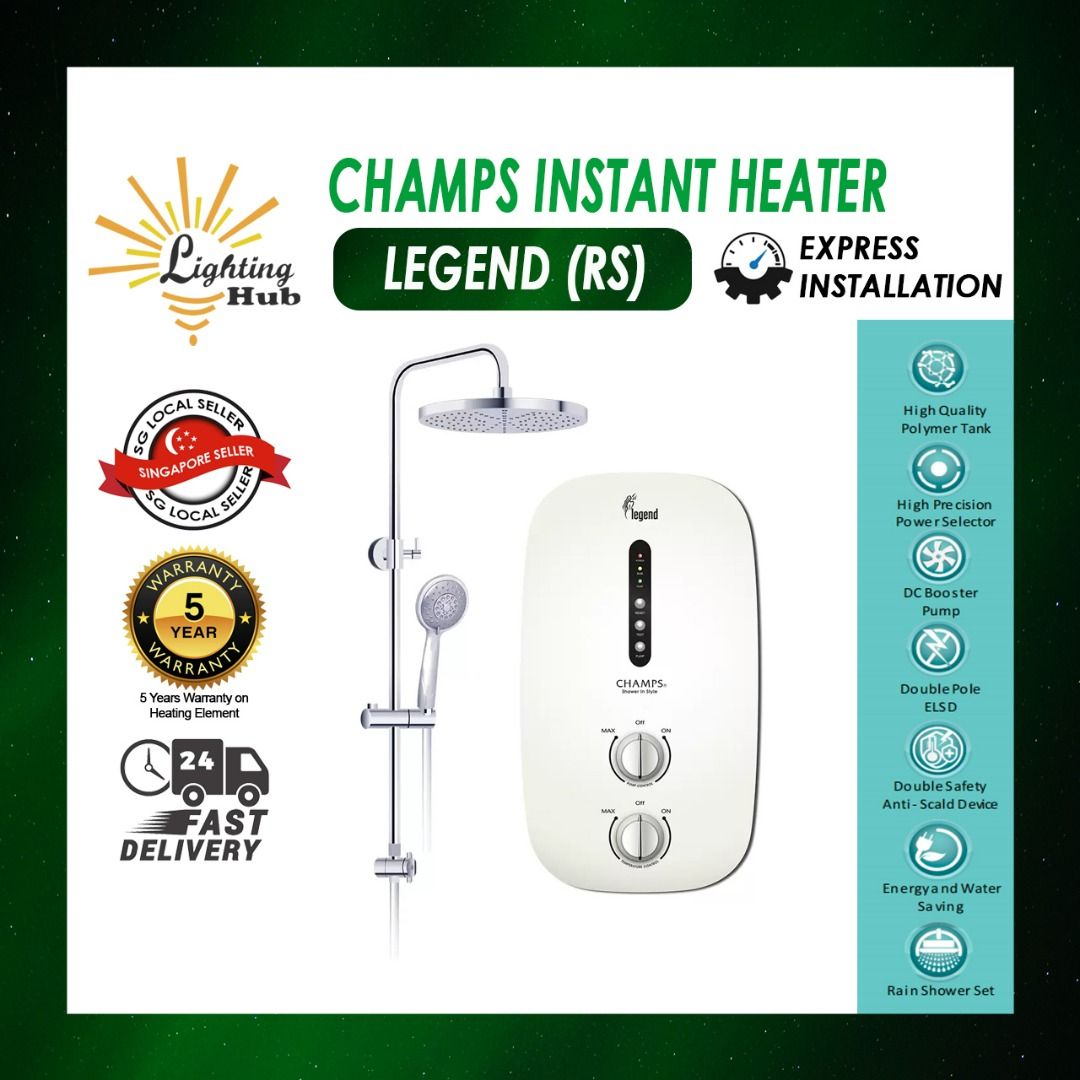 CHAMPS Instant Water Heater / Champ Legend / High Quality Polymer Tank ...