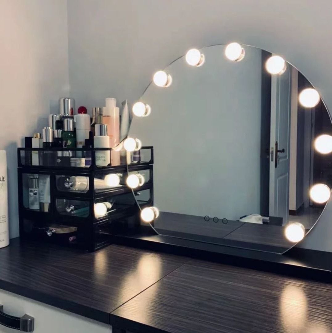 CINDY Spotlight Round LED Vanity Mirror, Furniture & Home Living, Home ...
