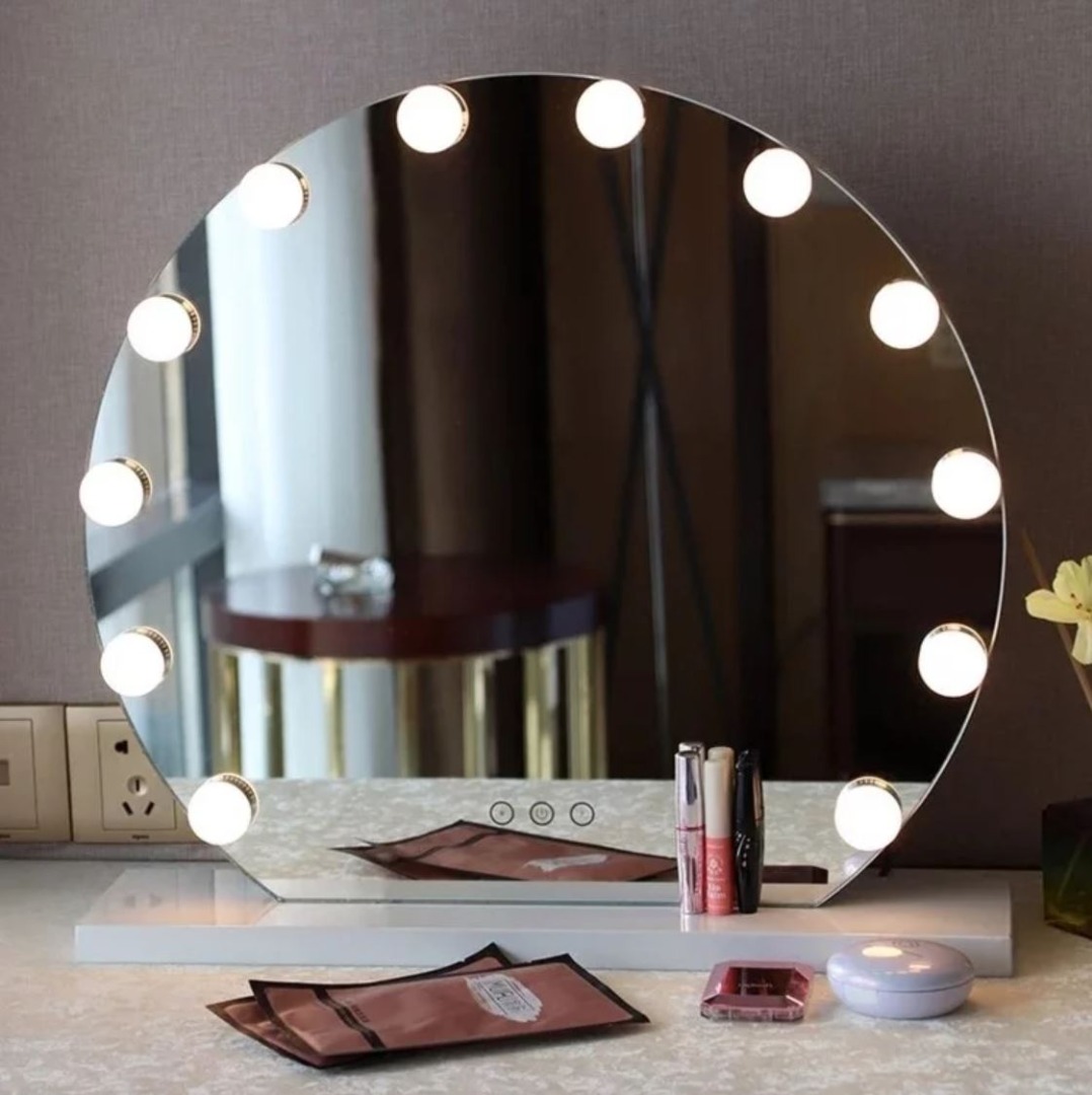 CINDY Spotlight Round LED Vanity Mirror, Furniture & Home Living, Home ...