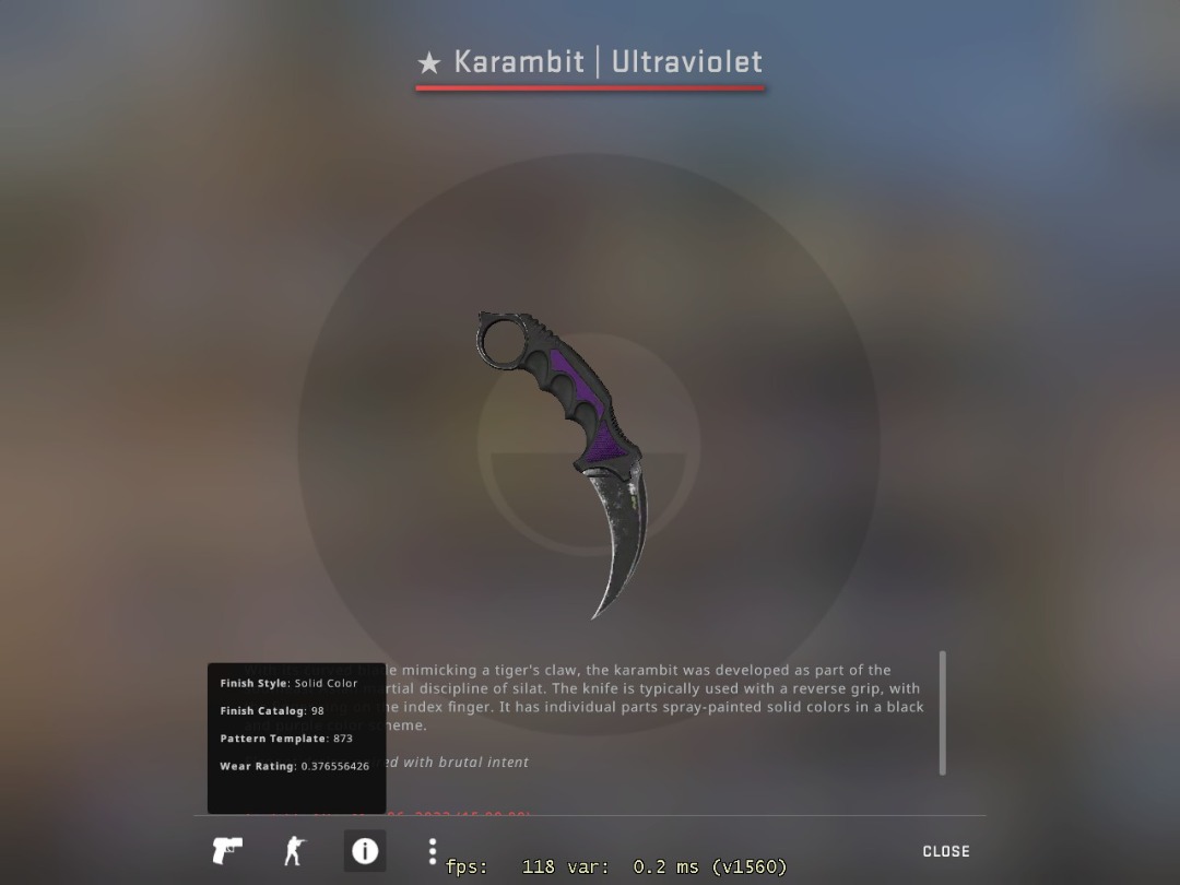 CSGO Karambit Ultraviolet FT, Video Gaming, Gaming Accessories, In-Game ...