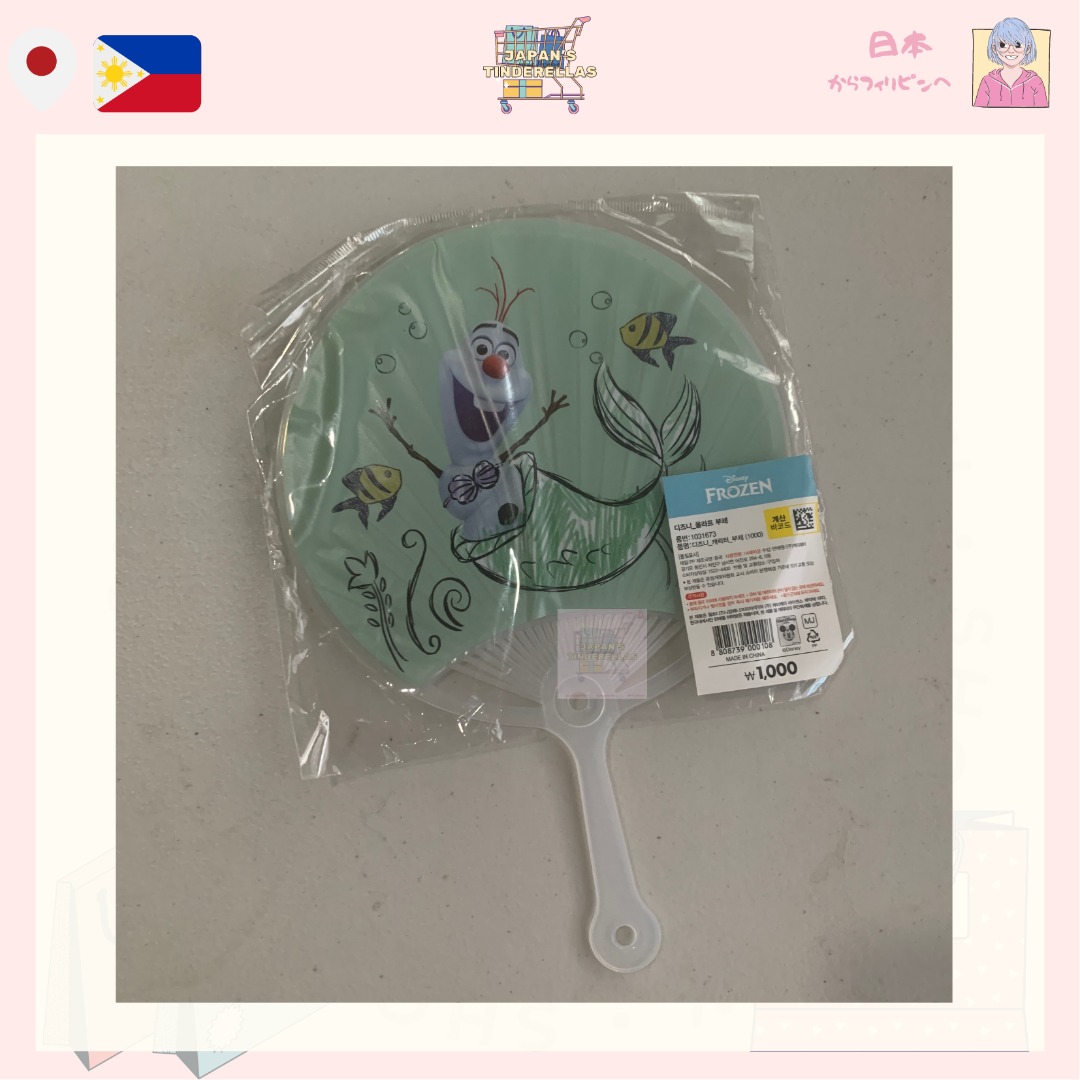 DAISO KOREA: OLAF (FROZEN) AS ARIEL LITTLE MERMAID - HAND FAN ...