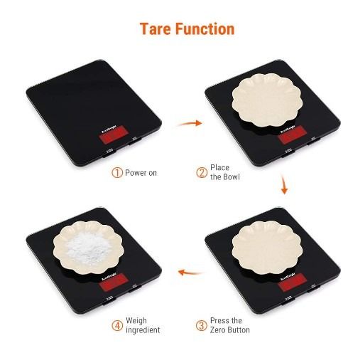 Digital Multifunction Weighing Scale, AccuWeight - 5Kg - +/-5g, Tampered Glass with LCD Display ...