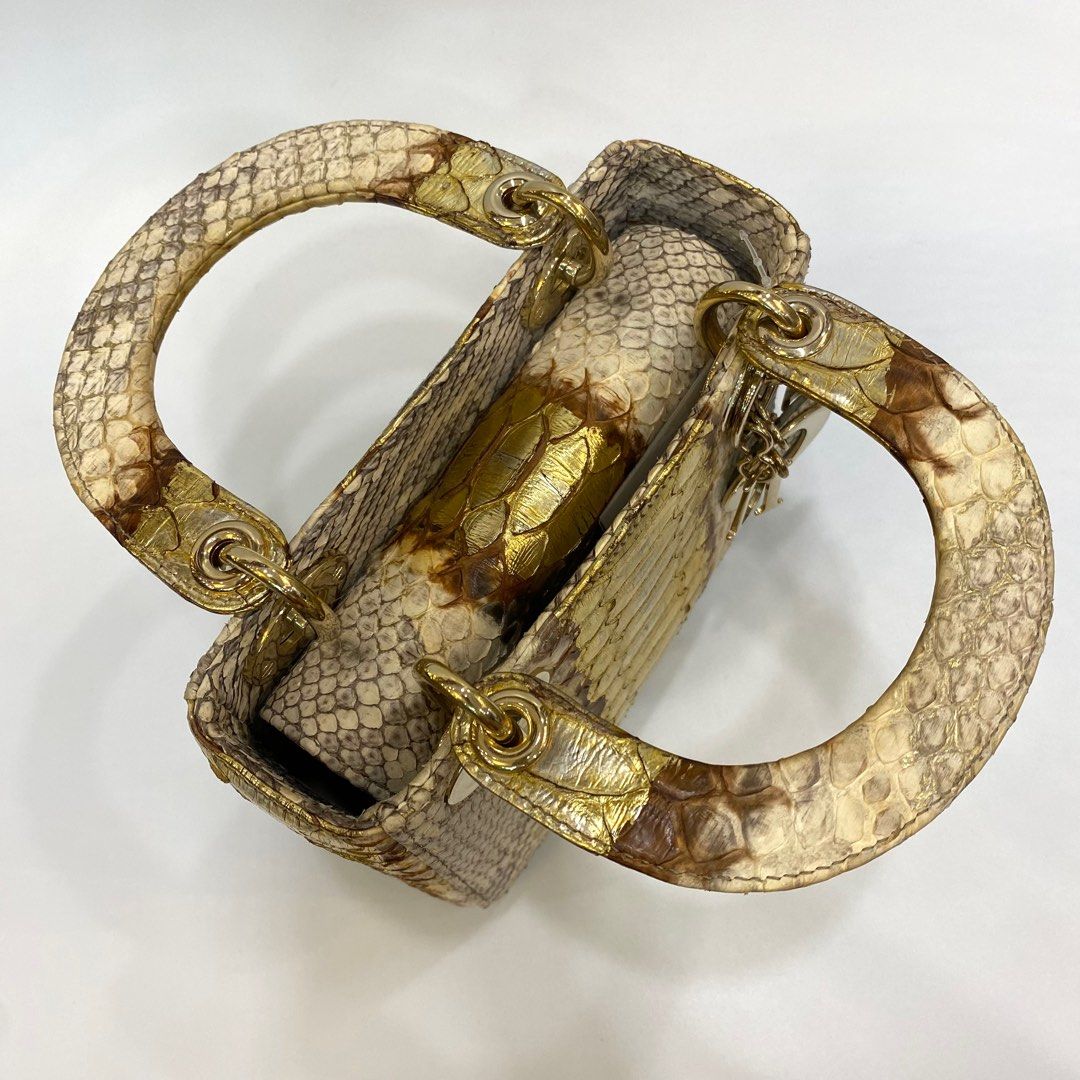 DIOR LADY DIOR MINI SNAKESKIN, Luxury, Bags & Wallets on Carousell