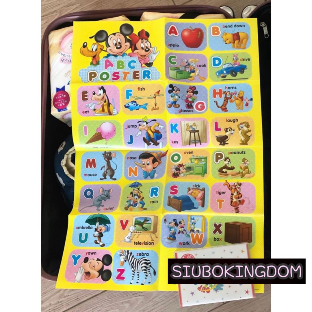 Disney ABC Poster, 興趣及遊戲, 書本 & 文具, 小朋友書 - Carousell