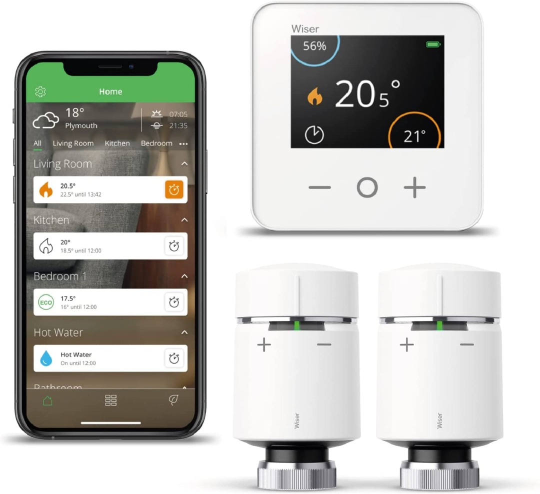 Drayton Wiser Multi-Zone Smart Thermostat and 2 Smart Radiator ...