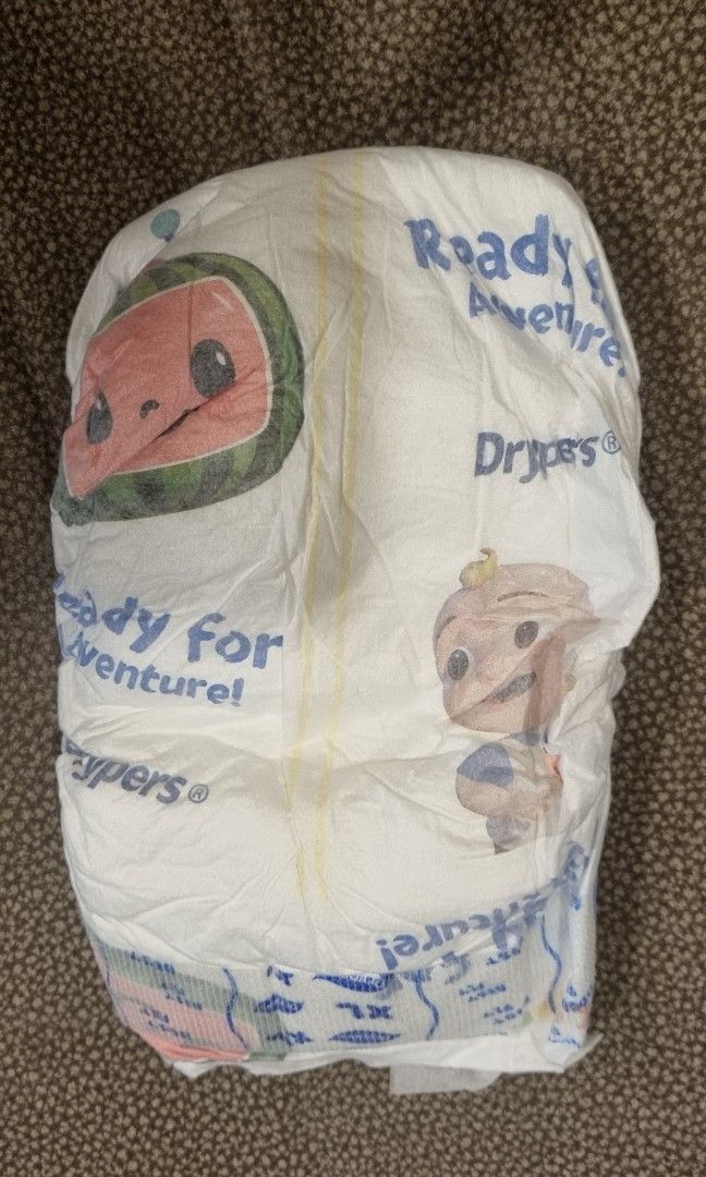 Drypers XL tape cocomelon (opened) - 36pcs, Babies & Kids, Bathing ...