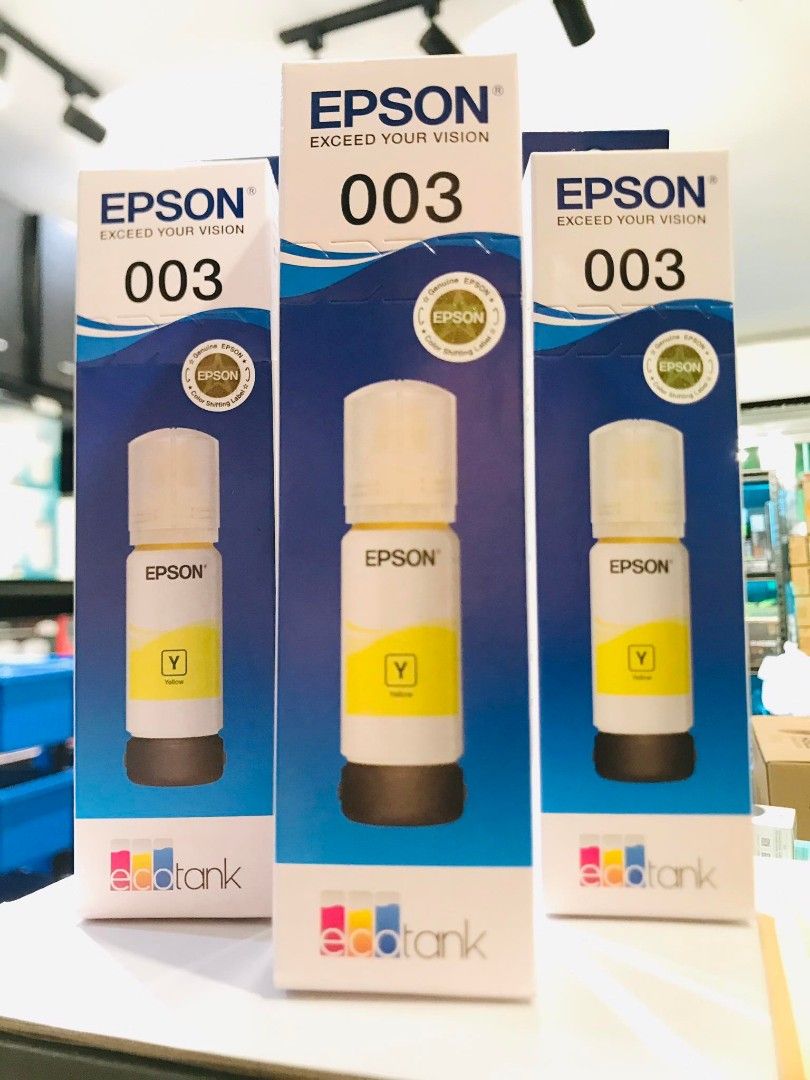 💯Epson 003 Ink Yellow For L1110, L3150, L3110, EPSON L5190 Printer ...