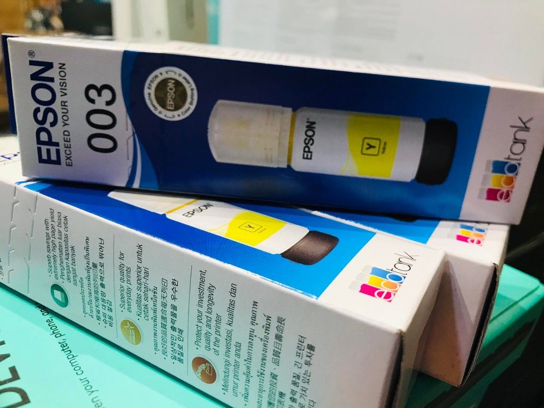 💯Epson 003 Ink Yellow For L1110, L3150, L3110, EPSON L5190 Printer ...