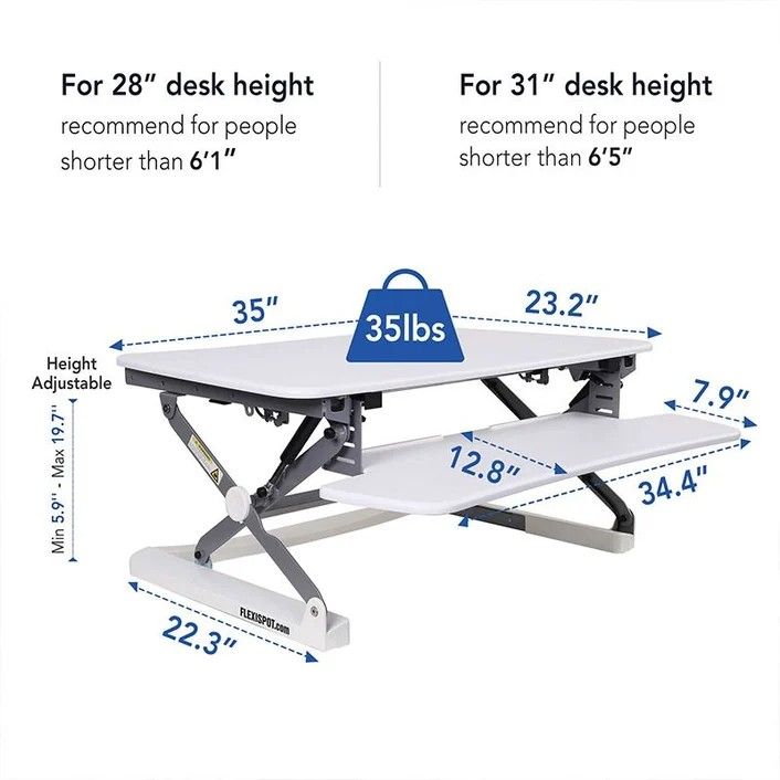 Flexispot M2 adjustable sit stand desk riser monitor stand, Furniture ...