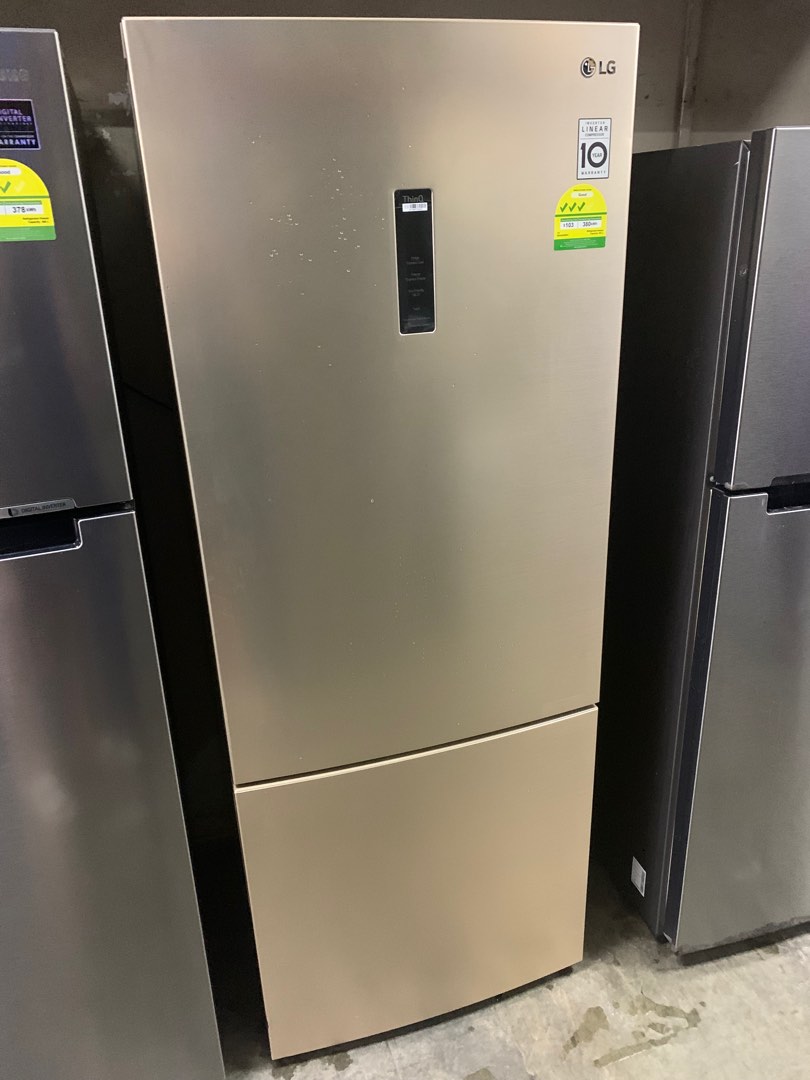 Gold LG 3Ticks Linear Inverter Bottom Freezer Fridge, 451L, TV & Home ...