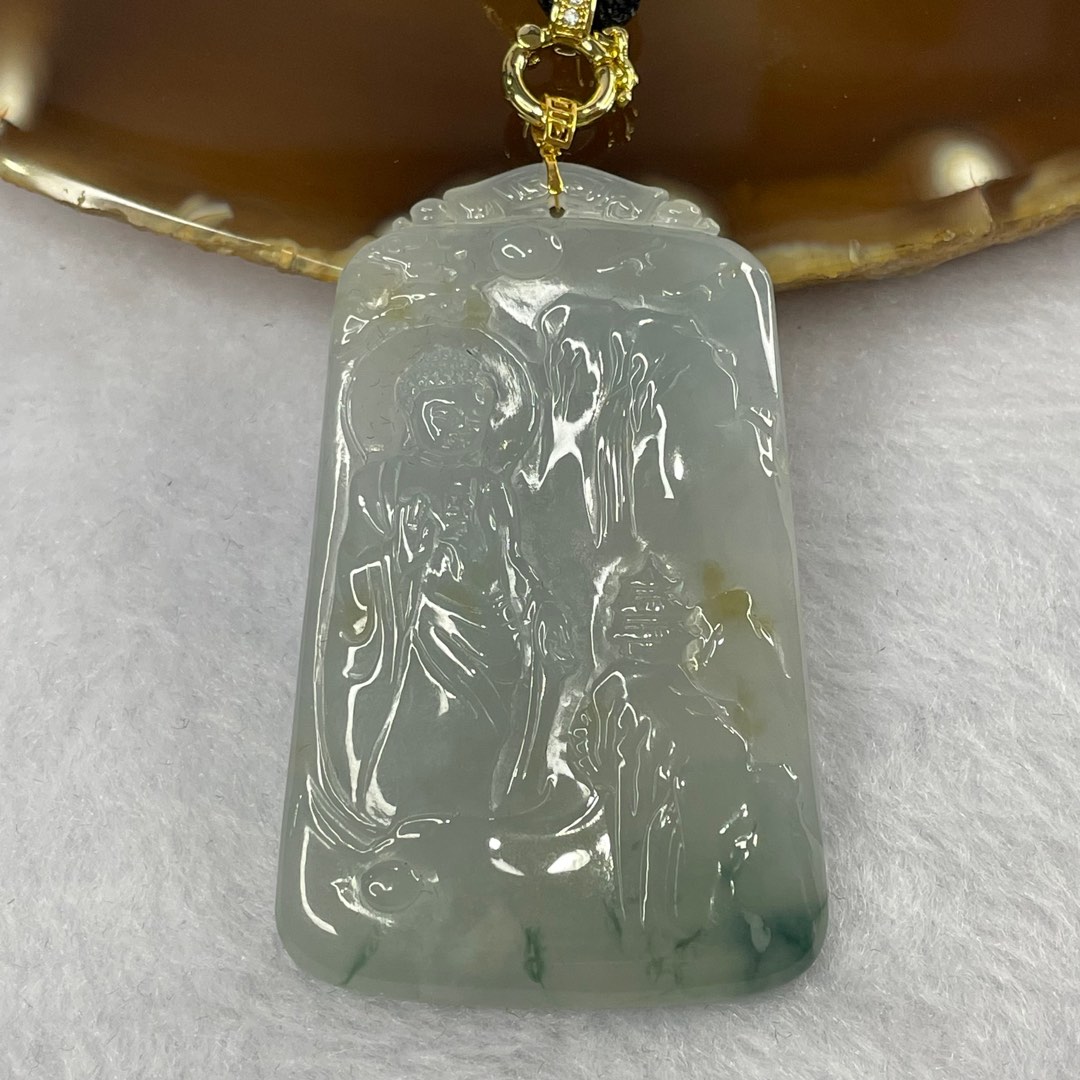 Grand Master Natural Semi Icy Green Piao Hua and Yellow Jade Jadeite ...