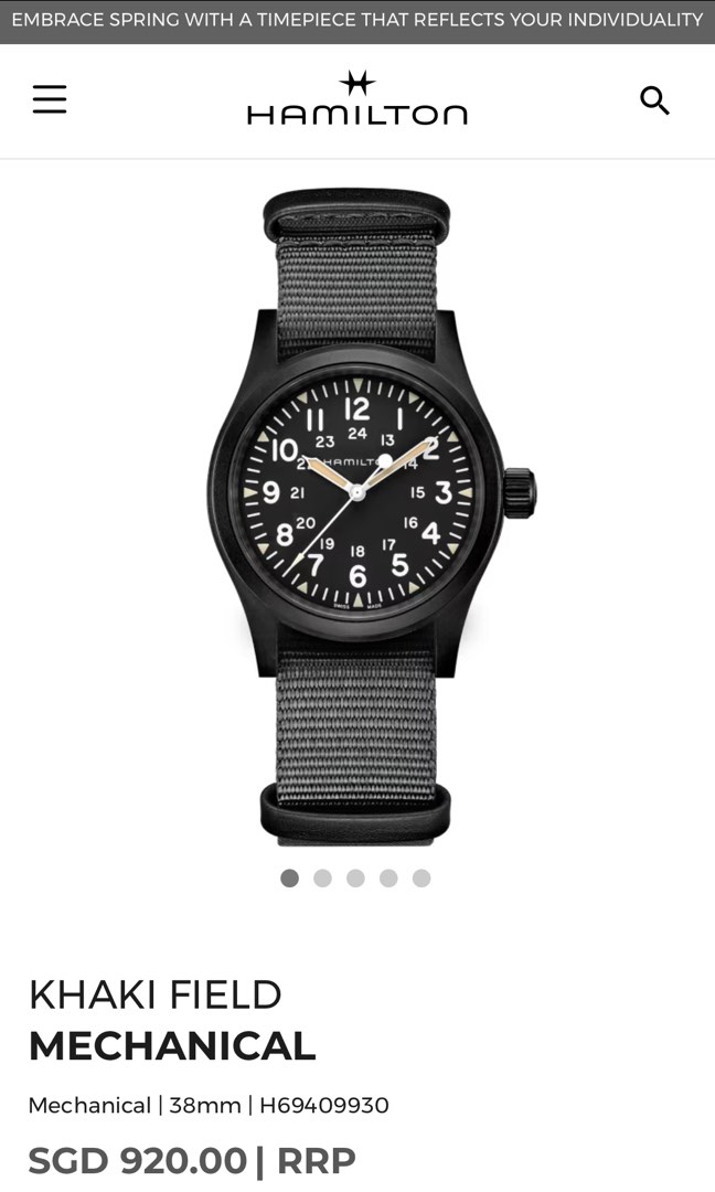 Hamilton Khaki Field Mechanical 38mm PVD, Luxury, Watches on Carousell