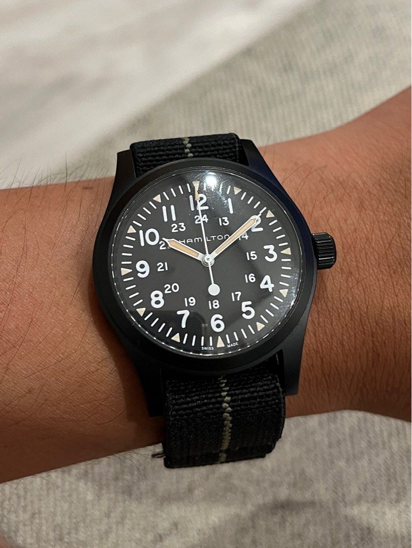Hamilton Khaki Field Mechanical 38mm PVD, Luxury, Watches on Carousell