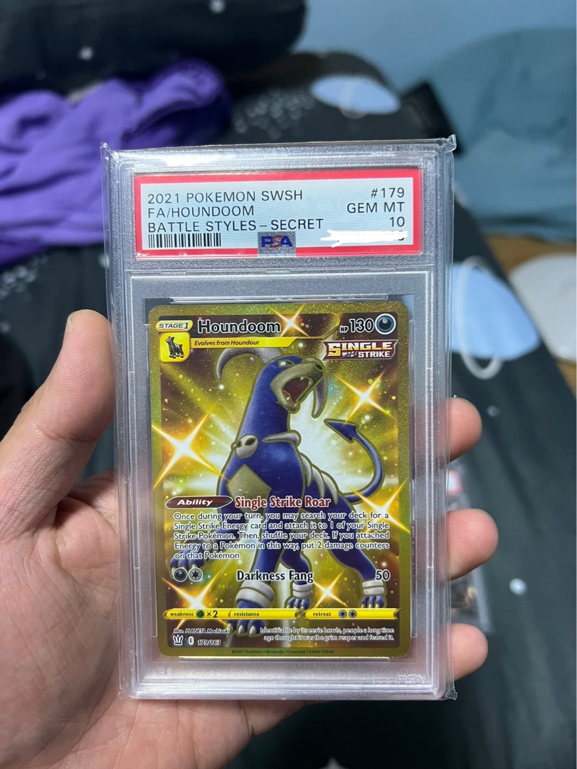 Houndoom Gold PSA 10, Hobbies & Toys, Toys & Games on Carousell