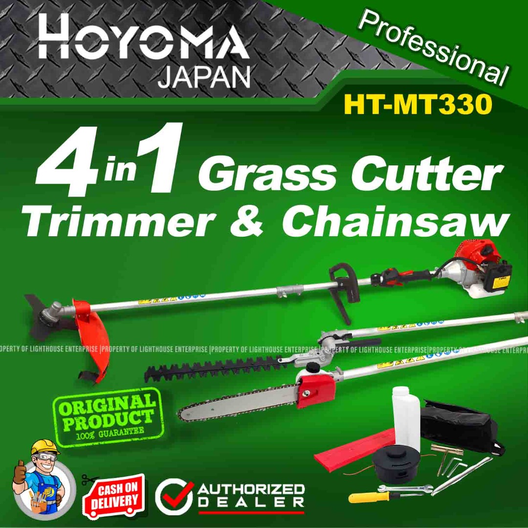HOYOMA JAPAN 4 in 1 Grass Cutter Trimmer & Chainsaw (HT-MT330 ...
