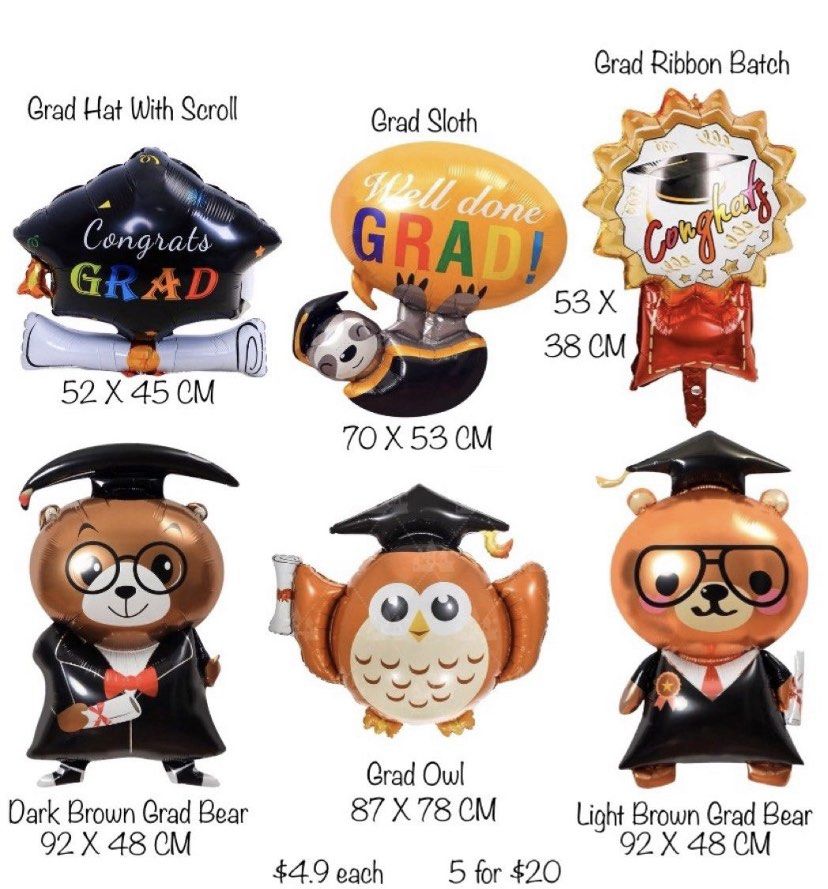 Graduation Helium Balloons Foil Balloon / School Convocation Grad ...