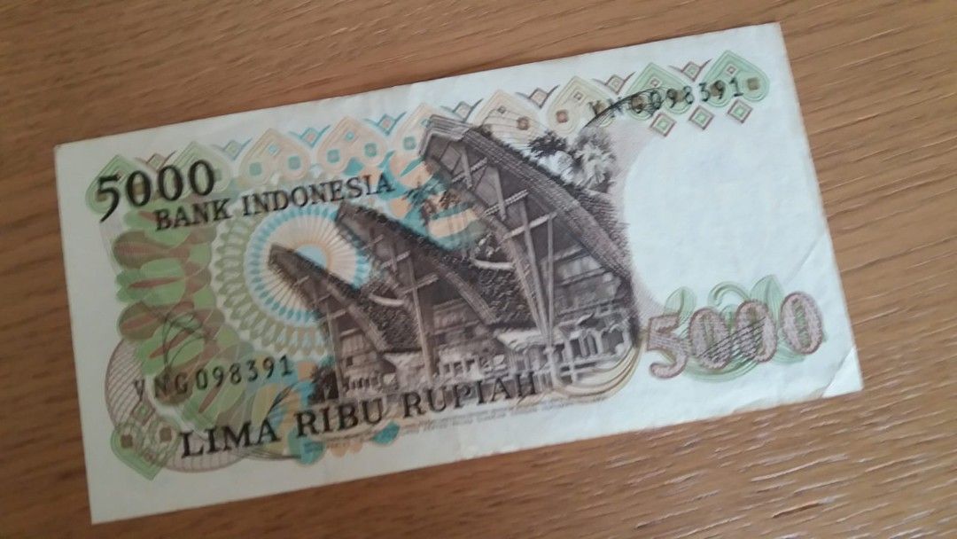 Indonesia Currency Banknote 5000 Rupiah of Year 1980, A VERY FINE ...