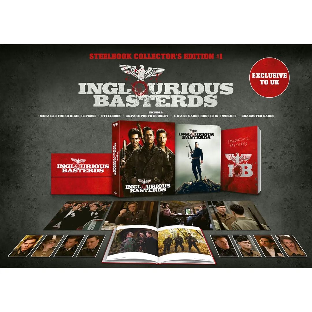 Inglourious Basterds 4K Blu-ray, Zavvi Exclusive SteelBook, 興趣及遊戲, 音樂、樂器 & 配件, 音樂與媒體 - CD 及 DVD ...