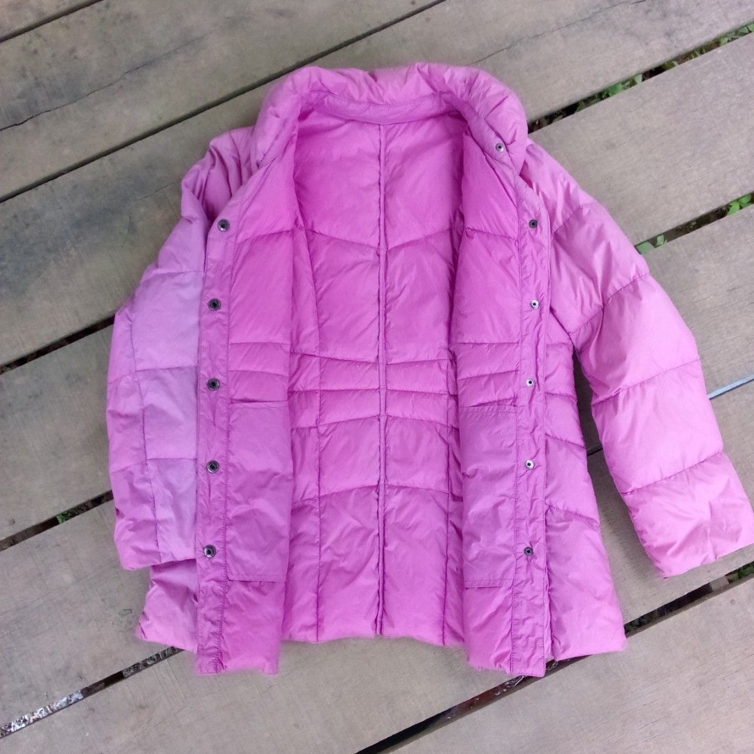 jaket bulu angsa pink, Fesyen Wanita, Pakaian Wanita, Baju Luaran di ...