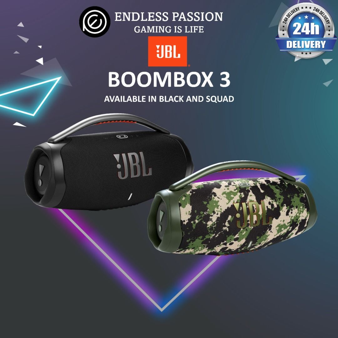 JBL Boombox 3 - Available in Black and Squad colourway, Audio, Portable ...