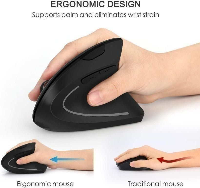 Jelly Comb Ergonomic Bluetooth Mouse MV014B 2.4G Wireless Rechargeable ...