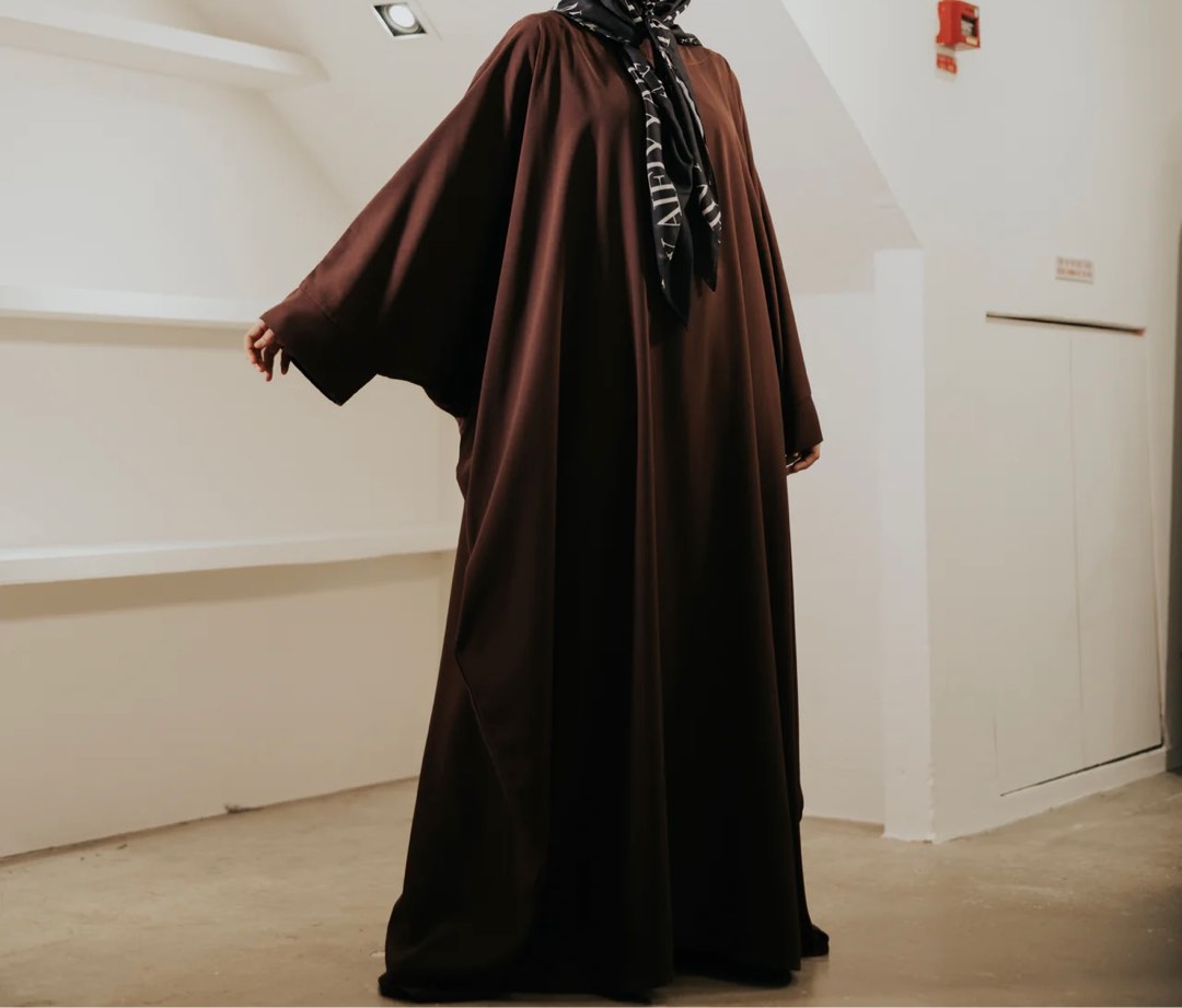 KAIFIYYAH ABAYA RAHMAH DARK BROWN SIGNATURE SOFT COTTON, Women's ...