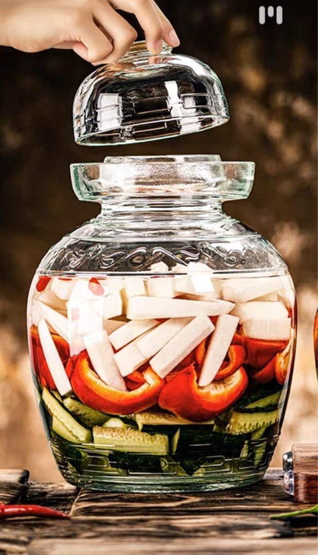 Glass Kimchi pot (5kg), Furniture & Home Living, Kitchenware ...