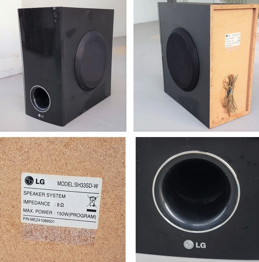 LG Electronics, Subwoofer SH33SD-W, Korea, 150 Watts Bass Speaker, 13 ...