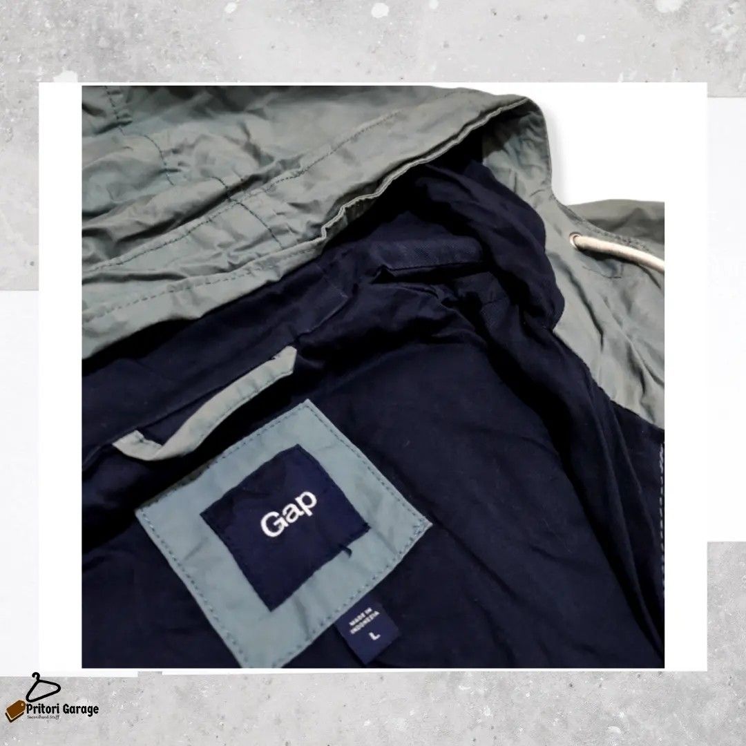M65 Parka Outdoor Hoodie Jacket GAP Blue Grey Army Color "Vintage", Fesyen Pria, Pakaian , Baju ...
