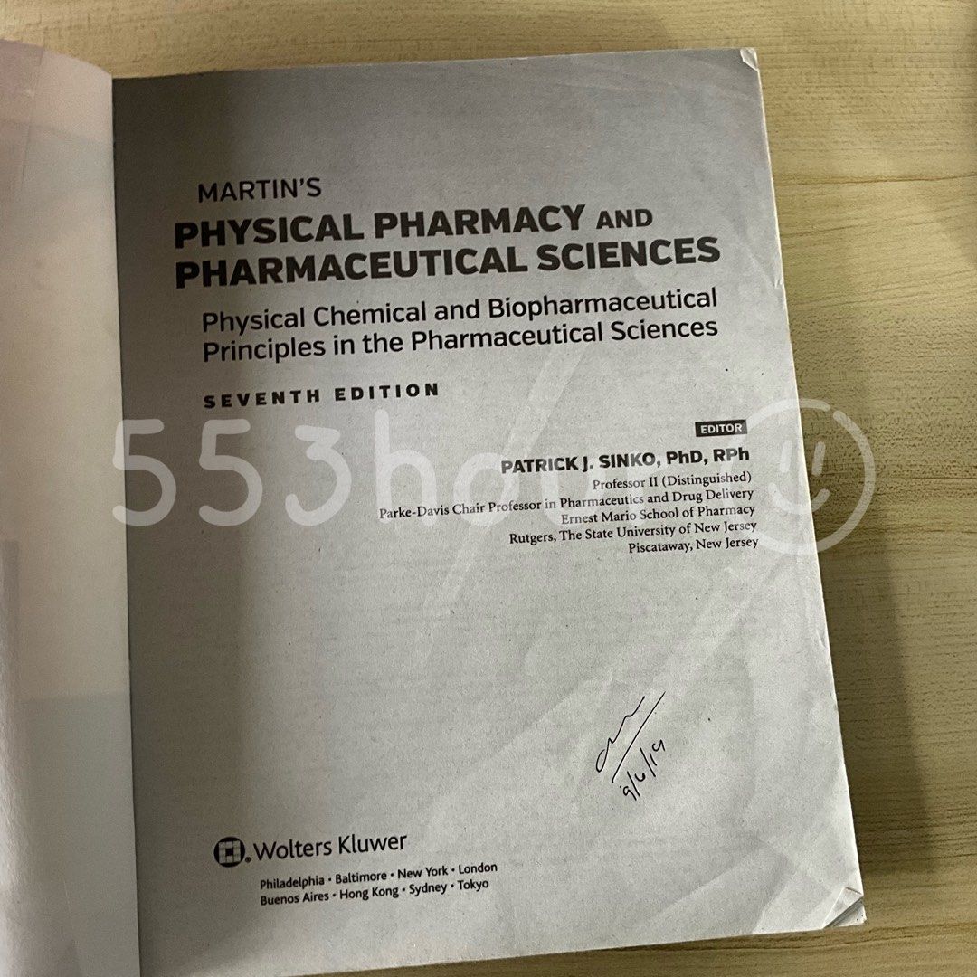 Martin’s Physical Pharmacy and Pharmaceutical Sciences (7th ed ...