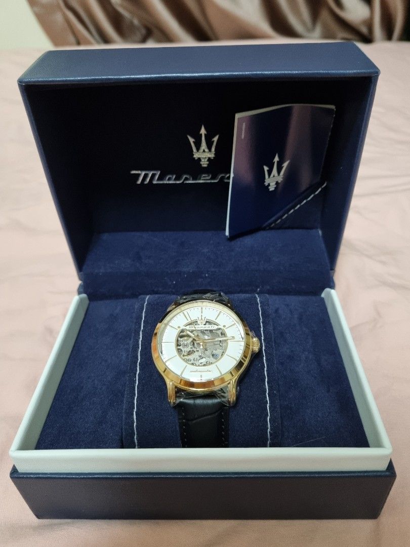 Maserati Gold Leather Watch, Luxury, Watches on Carousell