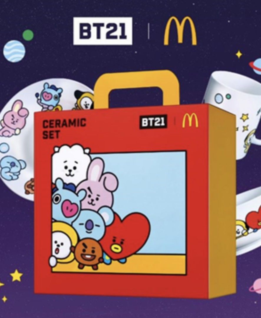 McD BT21 ceramic set, Furniture & Home Living, Kitchenware & Tableware ...