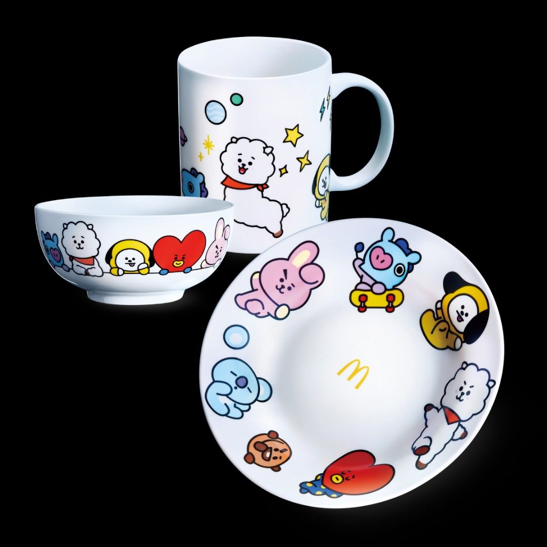 McD BT21 ceramic set, Furniture & Home Living, Kitchenware & Tableware ...