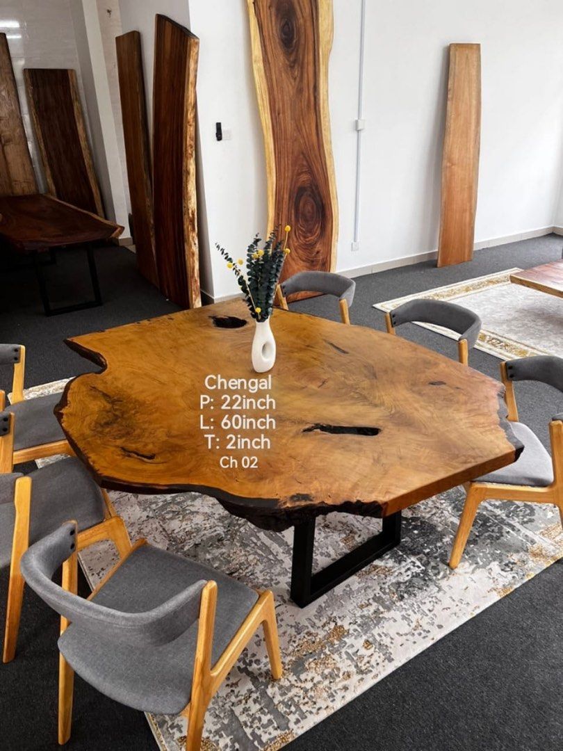Meja makan cengal emas, Furniture & Home Living, Furniture, Tables ...