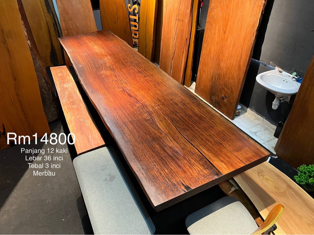 Merbau Dining Table, Furniture & Home Living, Furniture, Tables & Sets ...