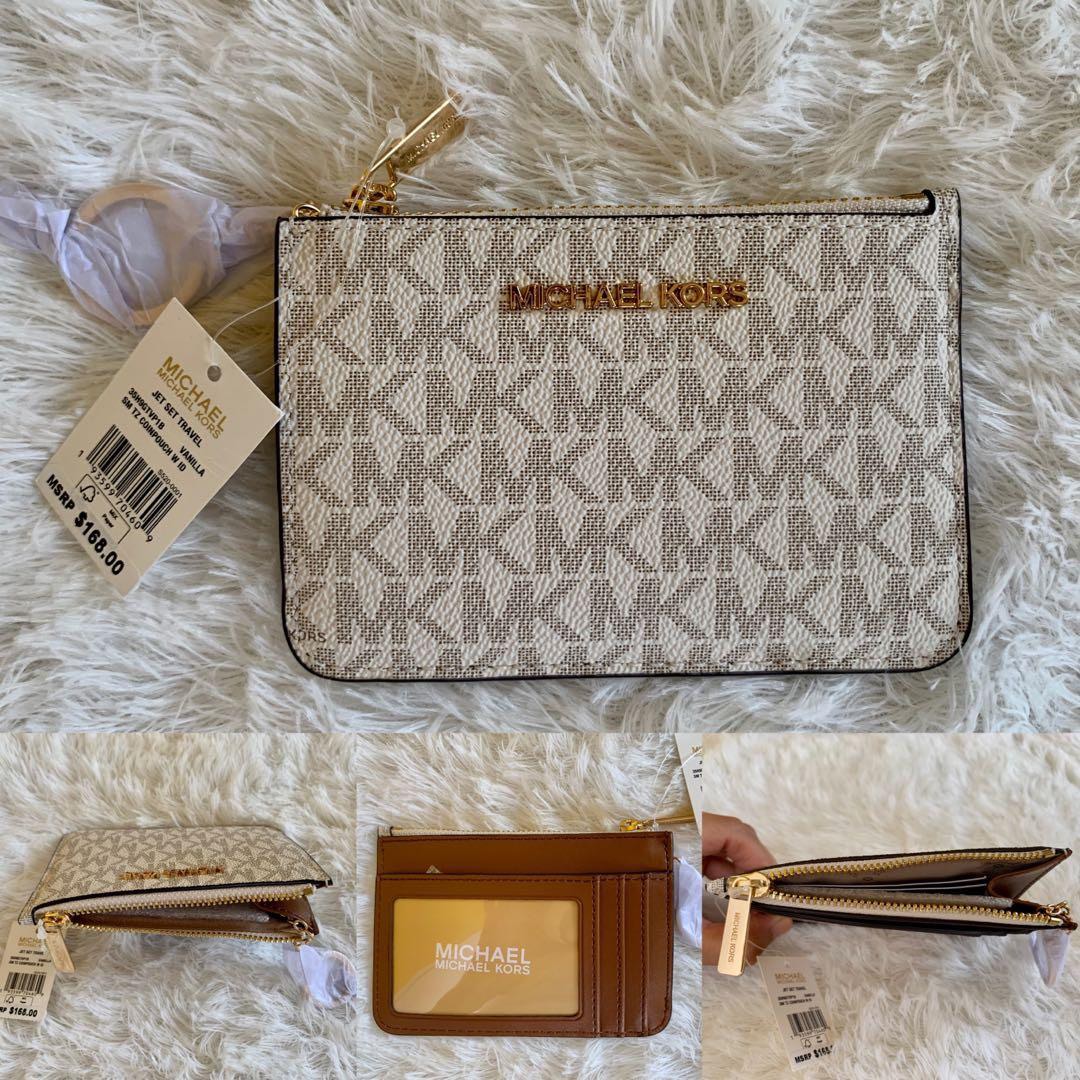 Michael kors Mk small coin pouch card wallet with id luggage brown ...