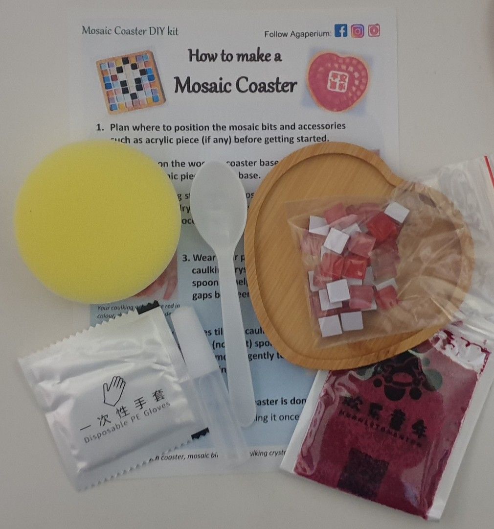 Mosaic Coaster DIY (Mother's Day), Hobbies & Toys, Stationery & Craft ...