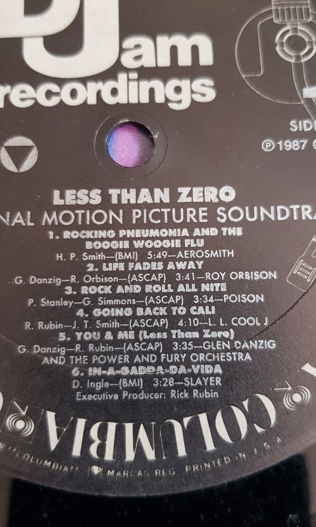 Movie Less Than Zero soundtrack lp vinyl record, Hobbies & Toys, Music ...